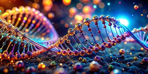 Unveiling The Secrets Of Life A Stunning Macro View Of A Microscopic Dna Strand Revealing The