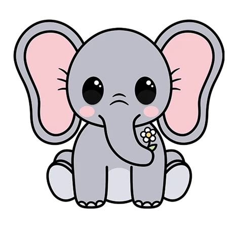 How To Draw A Cute Elephant How To Draw A Cute Elephant Kawaii