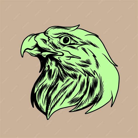 독수리 얼굴 벡터 일러스트 레이 션 프리미엄 벡터