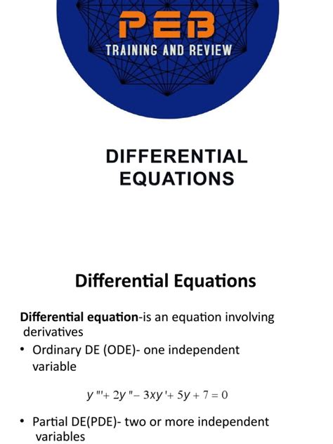 Differential Equations Pdf Ordinary Differential Equation Partial Differential Equation