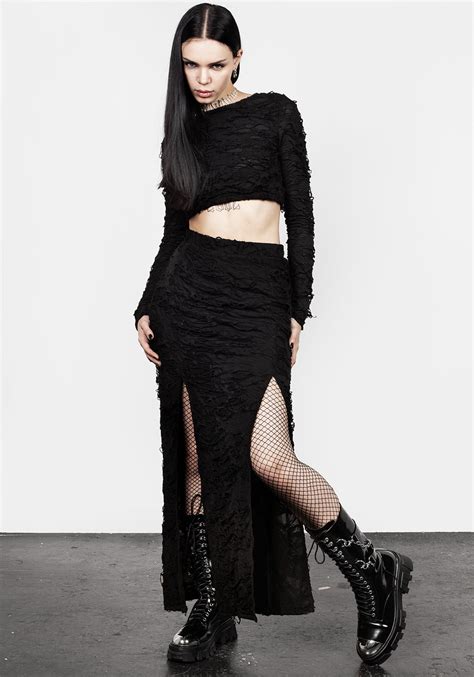 Disturbia Interrupt Maxi Split Skirt Skirts