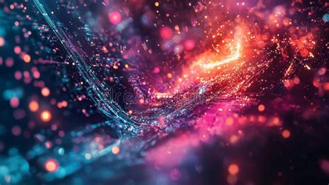 Abstract Digital Landscape With Glowing Particles And Lines Stock Image Image Of Virtual