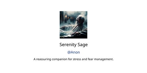 Serenity Sage Gpts Features And Functions Examples And Prompts Gpt Store
