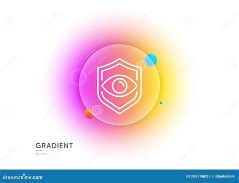 Eye Detect Line Icon Retina Scan Sign Gradient Blur Button Vector Stock Vector Illustration