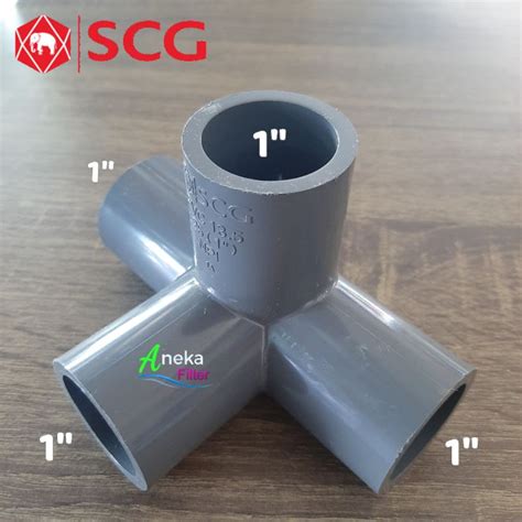 Jual Tee 4 Way Konektor Pipa 4 Arah Sambungan Pipa Pvc Fitting Elbow