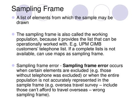 Sampling Frame
