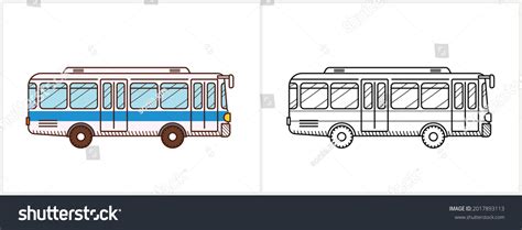 아이들을 위한 버스 색칠 페이지시내버스측의 전망은 스톡 벡터로열티 프리 2017893113 Shutterstock