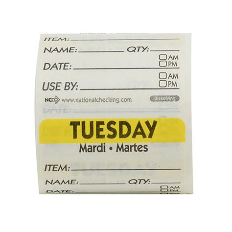 Tuesday Dissolving 2 X 2 Shelf Lifetrilingual Food Rotation Labels