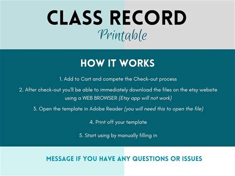 Printable Class Record Class Gradebook Teacher Gradebook Class Attendance Class Record