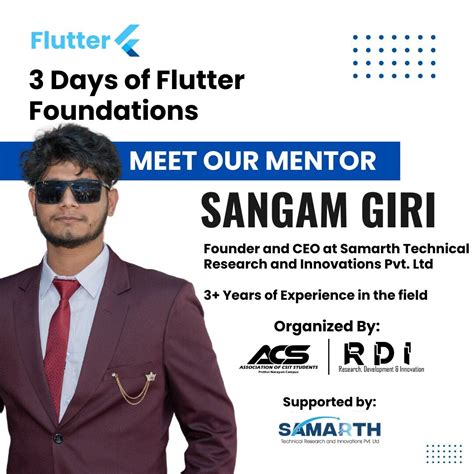 🚀🎉 Join Us In 3 Days Of Flutter Foundations Organized By Acs Pnc 📱🎨 Get Ready To Dive Into