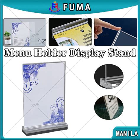 A4 A6 Acrylic Double Sided Menu Holder Display Stand T Style Menu