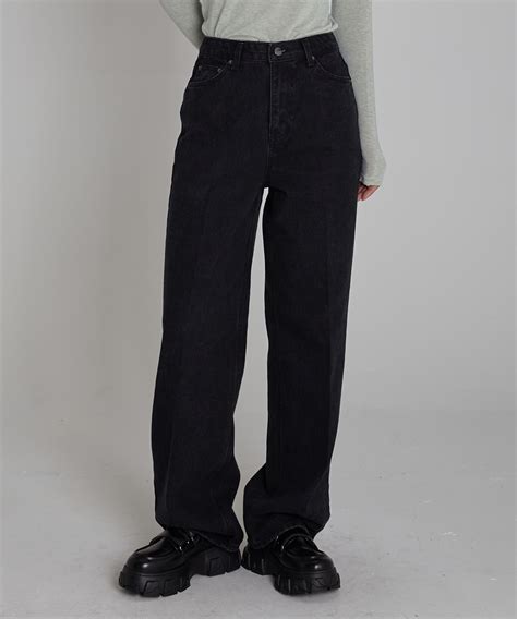 원로우 오늘출발🚚바지맛집 클래식 빈티지 흑청 블랙 일자 와이드 데님 청바지 Low1121