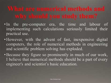 Introduction To Numerical Analysis Ppt Physics Science