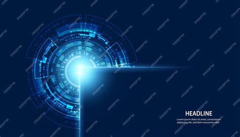 Premium Vector Abstract Circle Digital Circuit Concept Light Circle Network Connection Blue