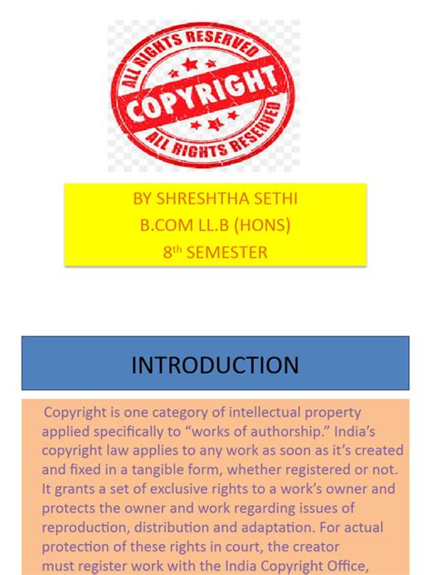 Ipr Presentation Pdf Copyright Copyright Infringement