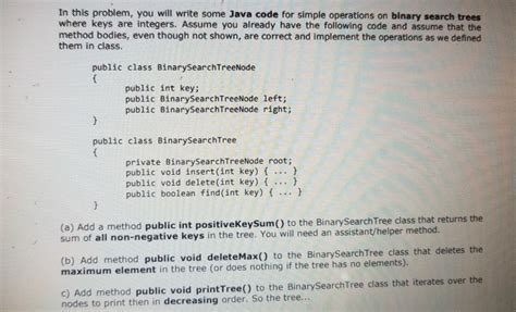 Solved In This Problem You Will Write Some Java Code For
