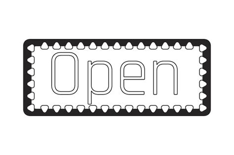 Premium Vector Neon Open Singboard Flat Monochrome Isolated Vector Object Welcome Inviting