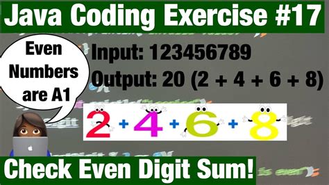 Sum Of Even Digits Program Even Digits Sum 17 Java Coding Problem