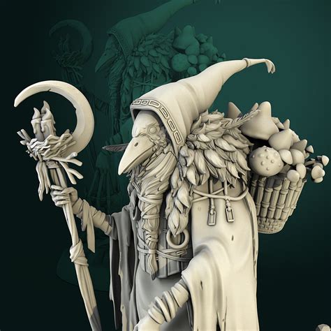 Kenku Druid Miniature Tabletop Rpg Miniature White Werewolf Tavern