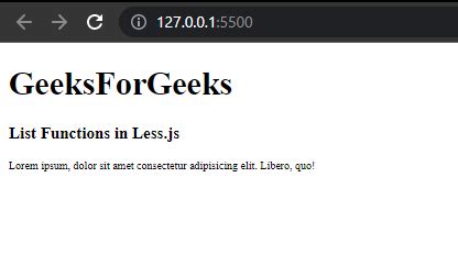 Less Js List Functions GeeksforGeeks