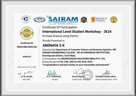 Brainovision Abenaya Senthilvelan