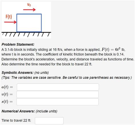 solved problem statement a 3 1 lb block is initially