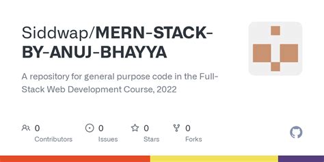 Github Siddwapmern Stack By Anuj Bhayya A Repository For General