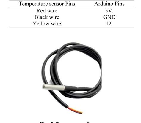 Ii Temperature Sensor And Arduino Pin Connections