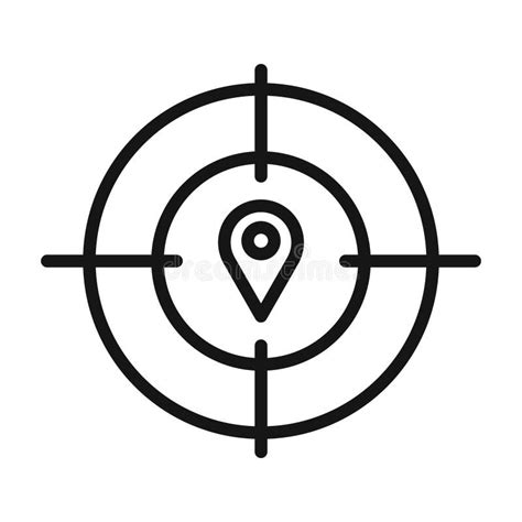 Geo Targeting Icon Black And White Vector Sign Stock Illustration Illustration Of Journey