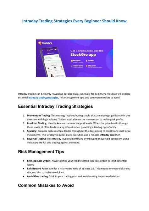 Ppt Intraday Trading Strategies Every Beginner Should Know Stockgro