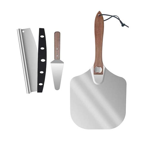 Anqtovp Aluminum Pizza Peel With Foldable Wooden Handle Includes