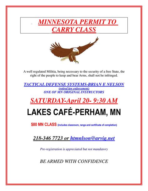 Minnesota Permit To Carry Class In Perham