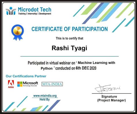 rashi tyagi on linkedin certificateofparticipation webinar machinelearning python…
