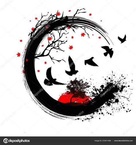 Grunge Birds Fly Background Stock Vector By ©longquattro 372411448