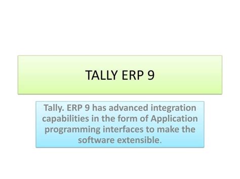 Tally Erp9 Ppt