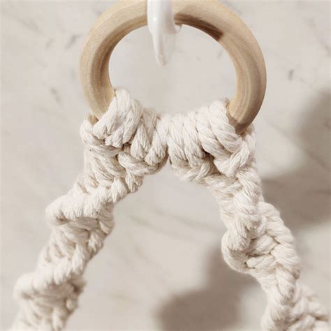 Badu Bg Ръчно тъкан дървен държач за тоалетна хартия Бохемски стенен декор за стая Дозатор за