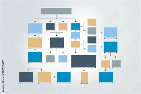 Fowchart Chart Scheme Diagram Template Infographic Stock Vector