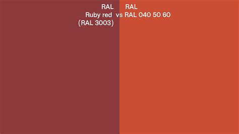 RAL Ruby Red Vs RAL 040 50 60 Side By Side Comparison
