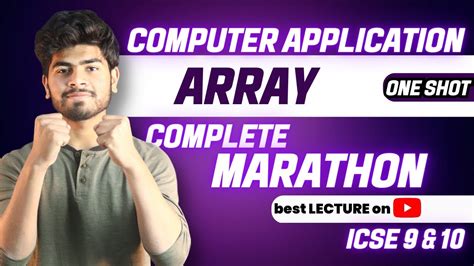 Array One Shot Computer Application Icse 9 And 10 Youtube