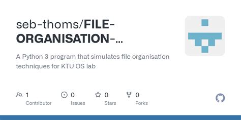 github seb thoms file organisation technique a python 3 program that