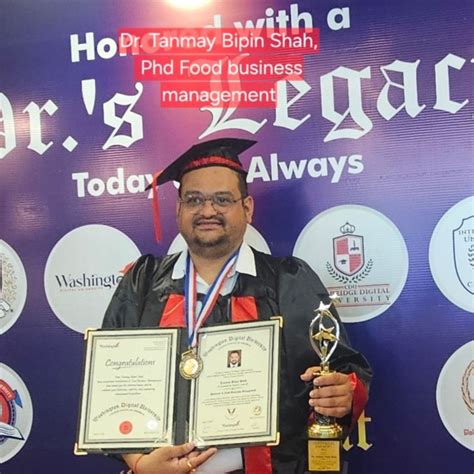I Got My Phd In Food Business Management Dr Tanmay Bipin Shah Posted On The Topic Linkedin