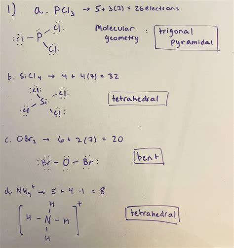 Solved Draw The Lewis Structure And Predict The Molecular Geomitry My