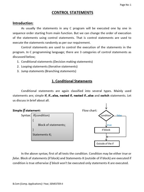 Prog With C And C Unit Ii 1 Pdf Control Flow Computer Engineering