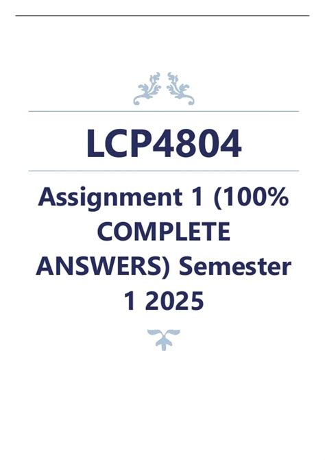 lcp4804 assignment 1 100 complete answers semester 1 2025 lcp4804