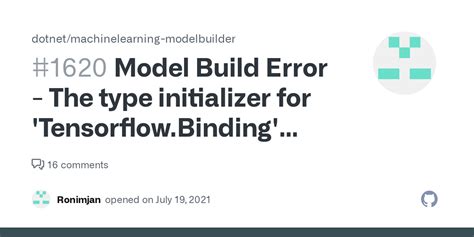 Model Build Error The Type Initializer For Tensorflowbinding Threw An Exception · Issue