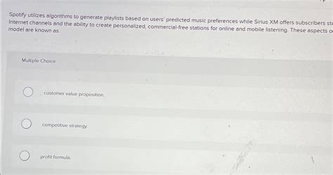 Solved Spotify Utilizes Algorithms To Generate Playlists