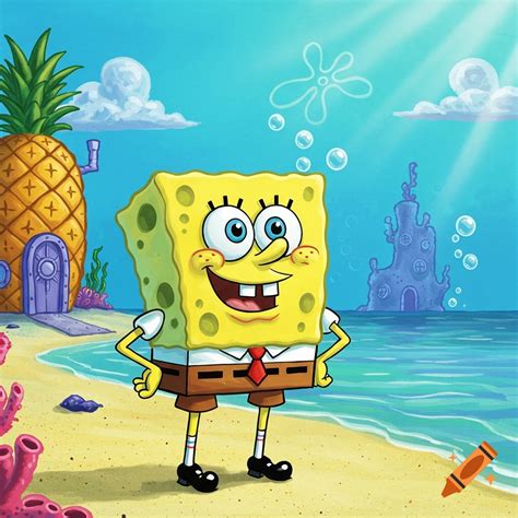 Spongebob Squarepants Underwater Wearing Boxing Gloves Holding Perfume