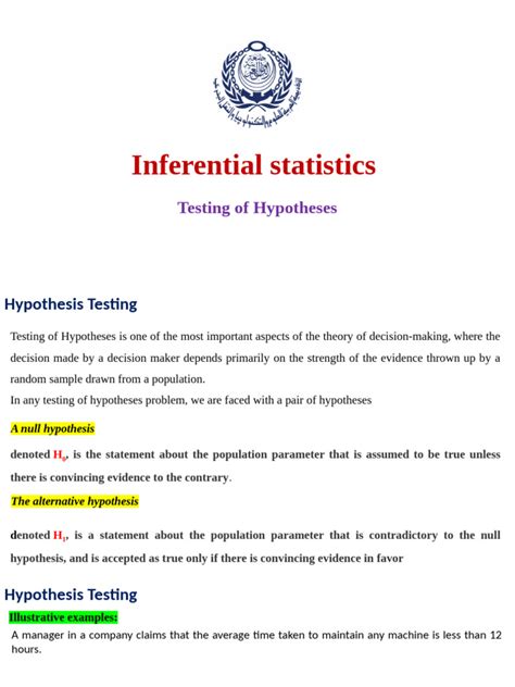 Testing Of Hypotheses Pdf Statistical Hypothesis Testing Hypothesis