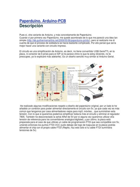 Paperduino Arduino Pcb Pdf Arduino Placa De Circuito Impreso