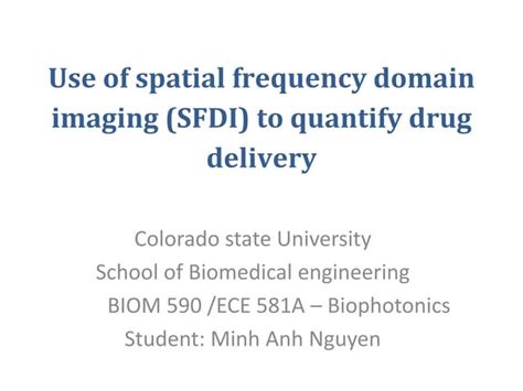 Use Of Spatial Frequency Domain Imaging Sfdi To Quantify Drug Delivery Pptx